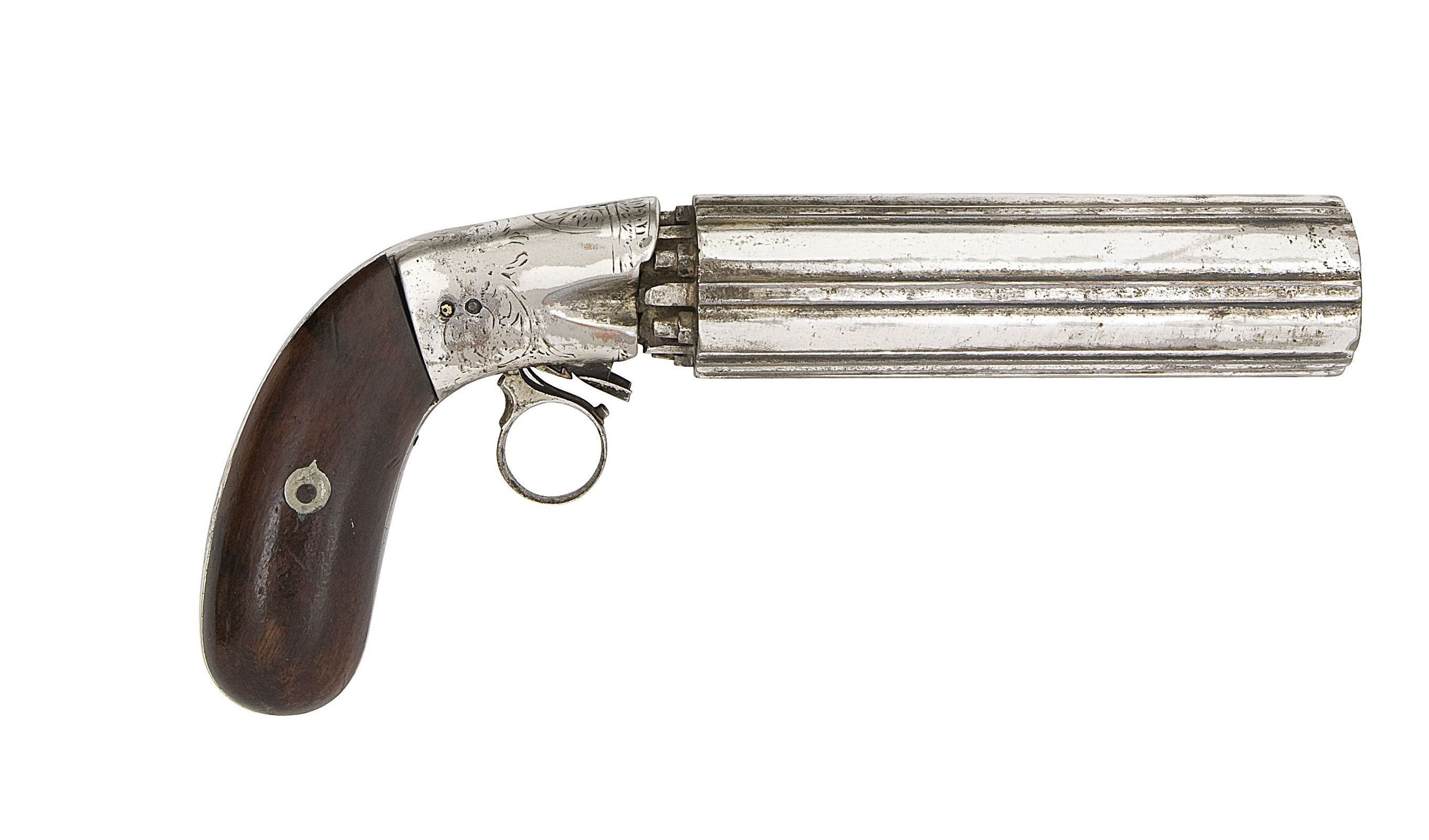 Bonhams : A .36 Blunt & Syms Under-Hammer Six-Shot Percussion Pepperbox ...