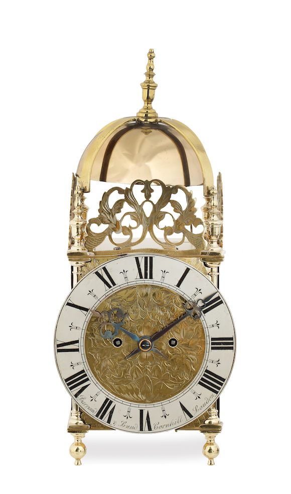 Bonhams : A 19th Century brass lantern clock Barraud and Lund, Cornhill ...
