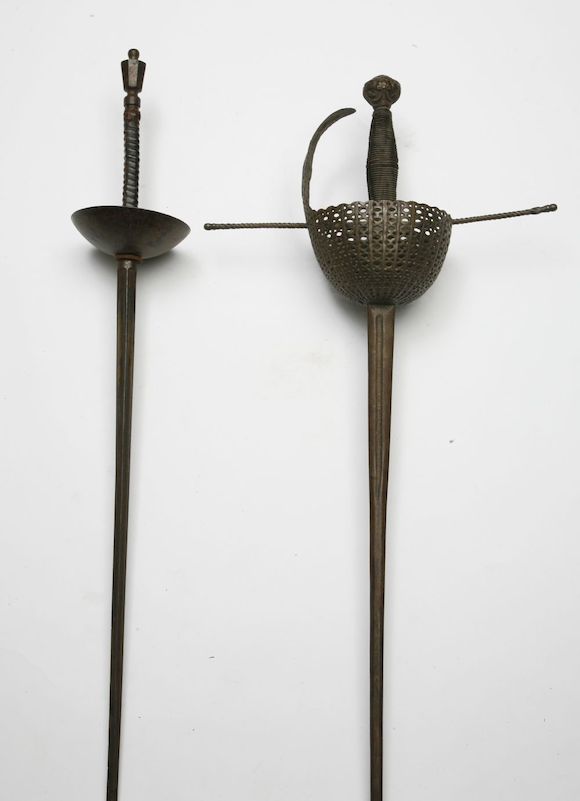 Bonhams : A Cup-Hilt Rapier In Spanish Late 17th Style, And A Fencing Foil