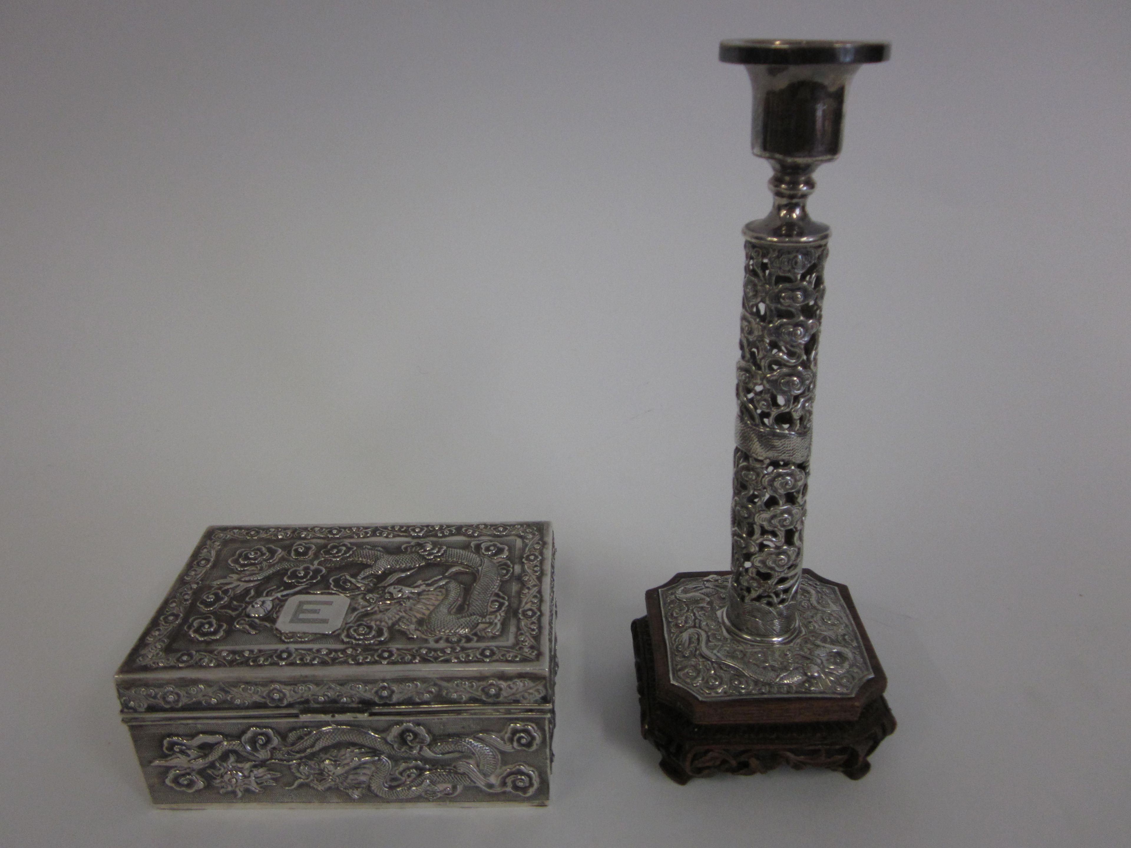 Bonhams : A Chinese silver candlestick bearing character marks ...