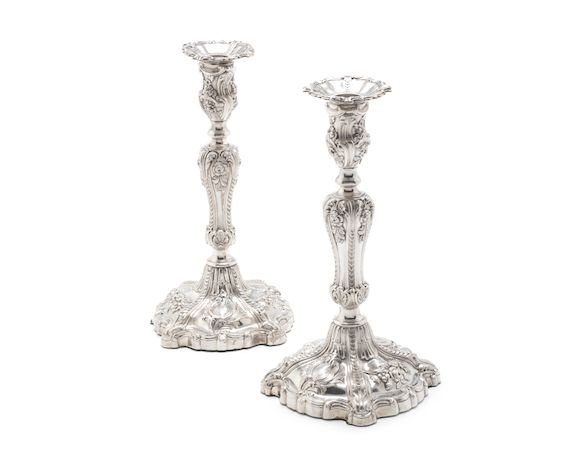 Bonhams : A pair of Victorian silver candlesticks by Thomas, James ...