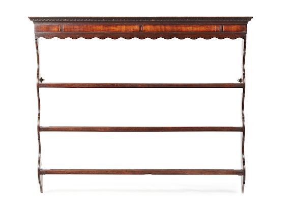 Bonhams : A George III oak and mahogany delft rack