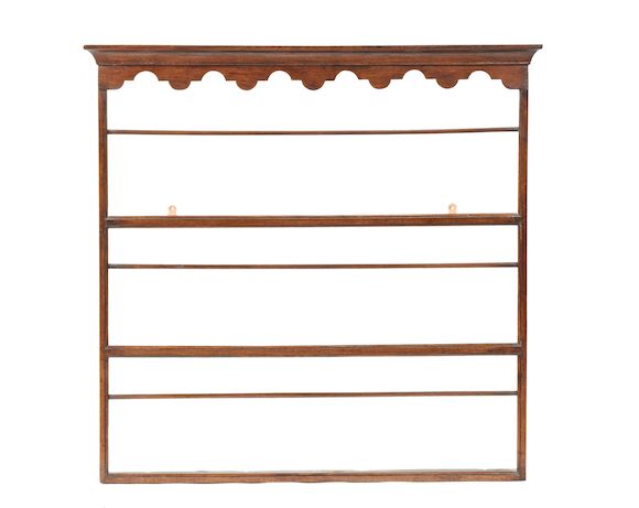 Bonhams : A small George III oak and pine delft rack, with traces of ...