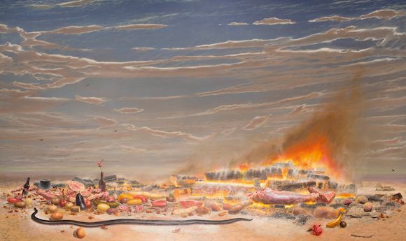 Bonhams : Tim Storrier (born 1949) The Fall (Incendiary Detritus), 2000