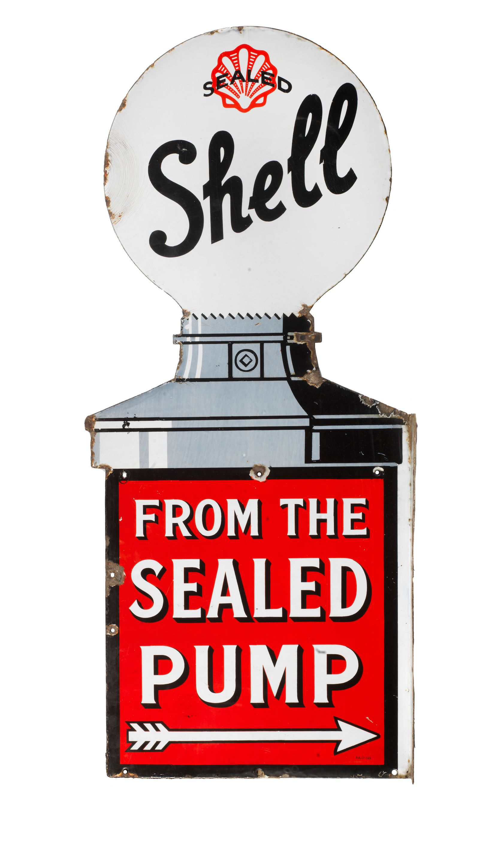 Bonhams Cars : A rare 'Shell from the Sealed Pump' pictorial enamel ...