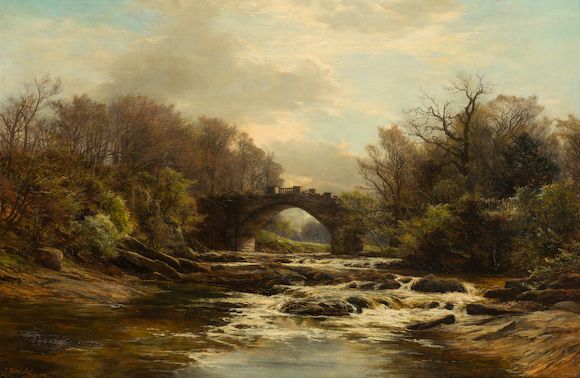Bonhams : James Faed Jnr (British, 1856-1920) On the river Almond 60 x ...