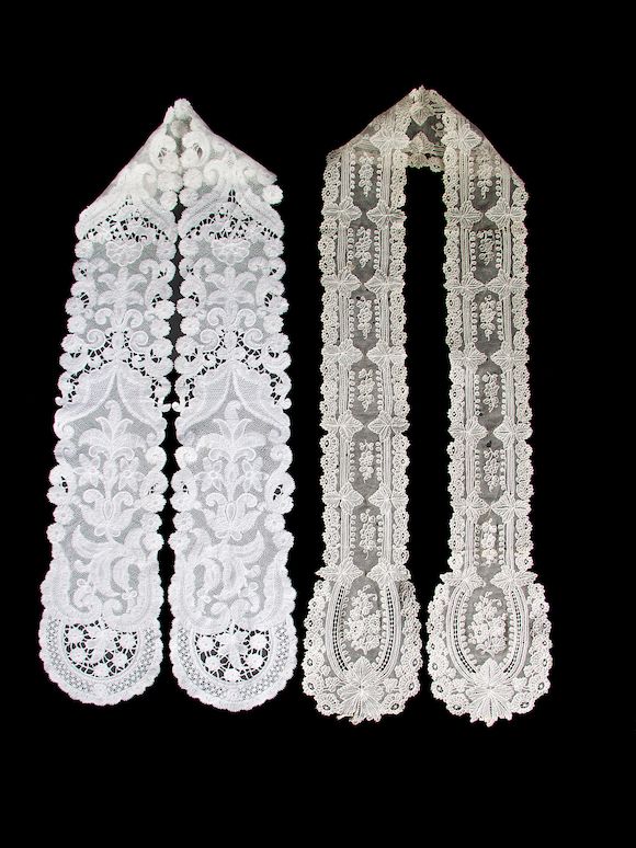 Bonhams : A group of 19th century lace lappets and ties