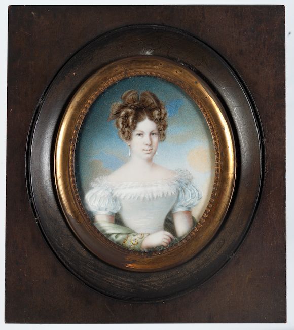 Bonhams : Attributed to Charles Brocky (Hungarian, 1807-1855) A Lady ...
