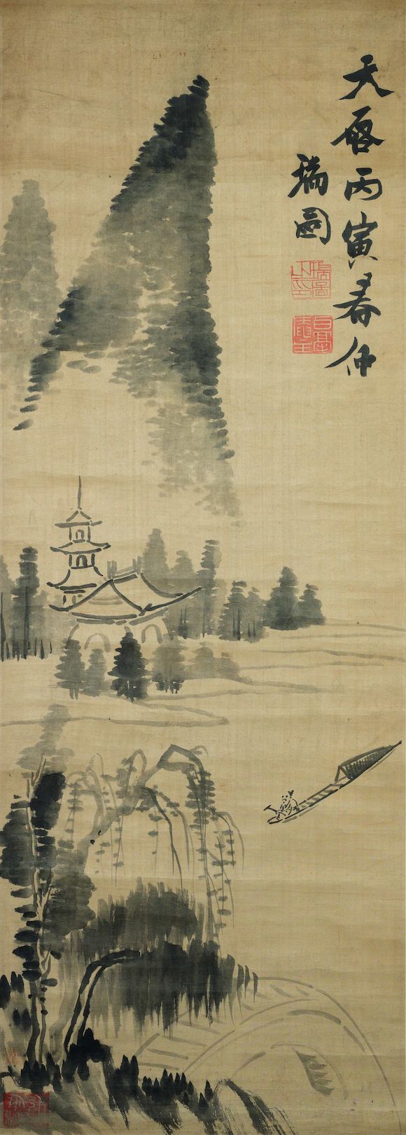 Bonhams : Attributed to Zhang Ruitu (ca.1570-1641) Boating in the ...