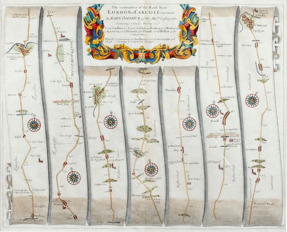 Bonhams : BRITISH ISLES OGILBY (JOHN) A collection of road strip maps ...