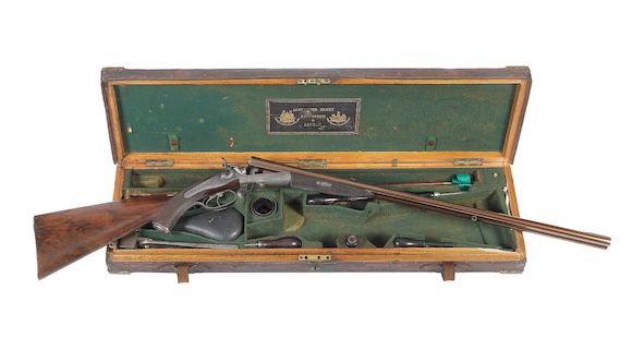 Bonhams : A fine .450 (Black Powder) double-barrelled hammer rifle by ...