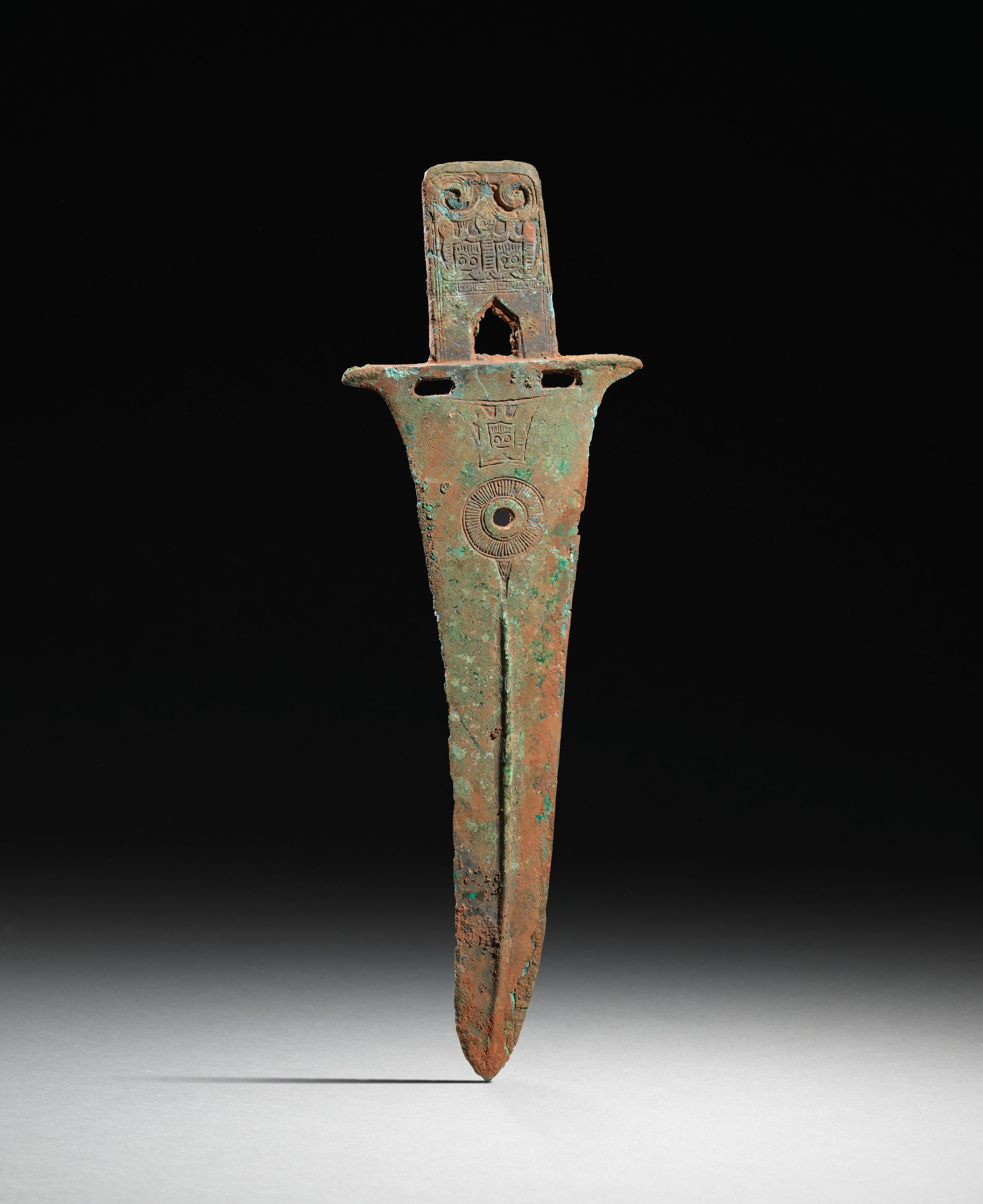 Bonhams : An archaic bronze dagger axe, ge Western Han dynasty, Dian ...