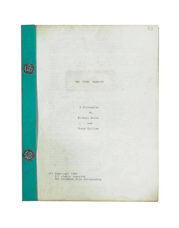 Bonhams The Time Bandits A Working Script Dated 1980