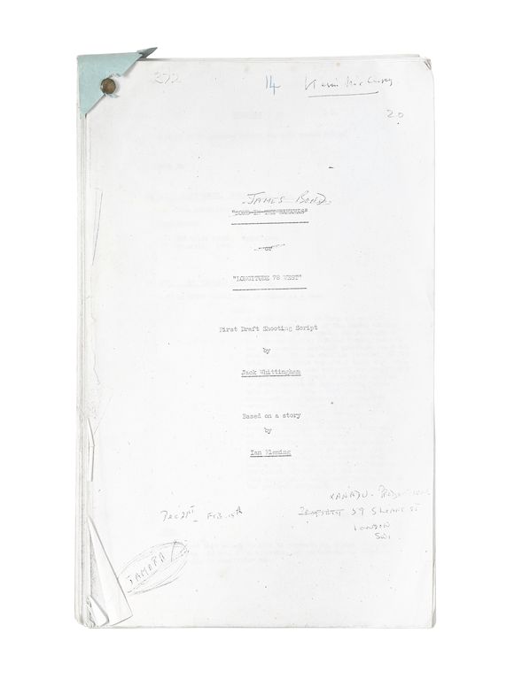 Bonhams : Jack Whittingham / James Bond: A first draft copy shooting ...
