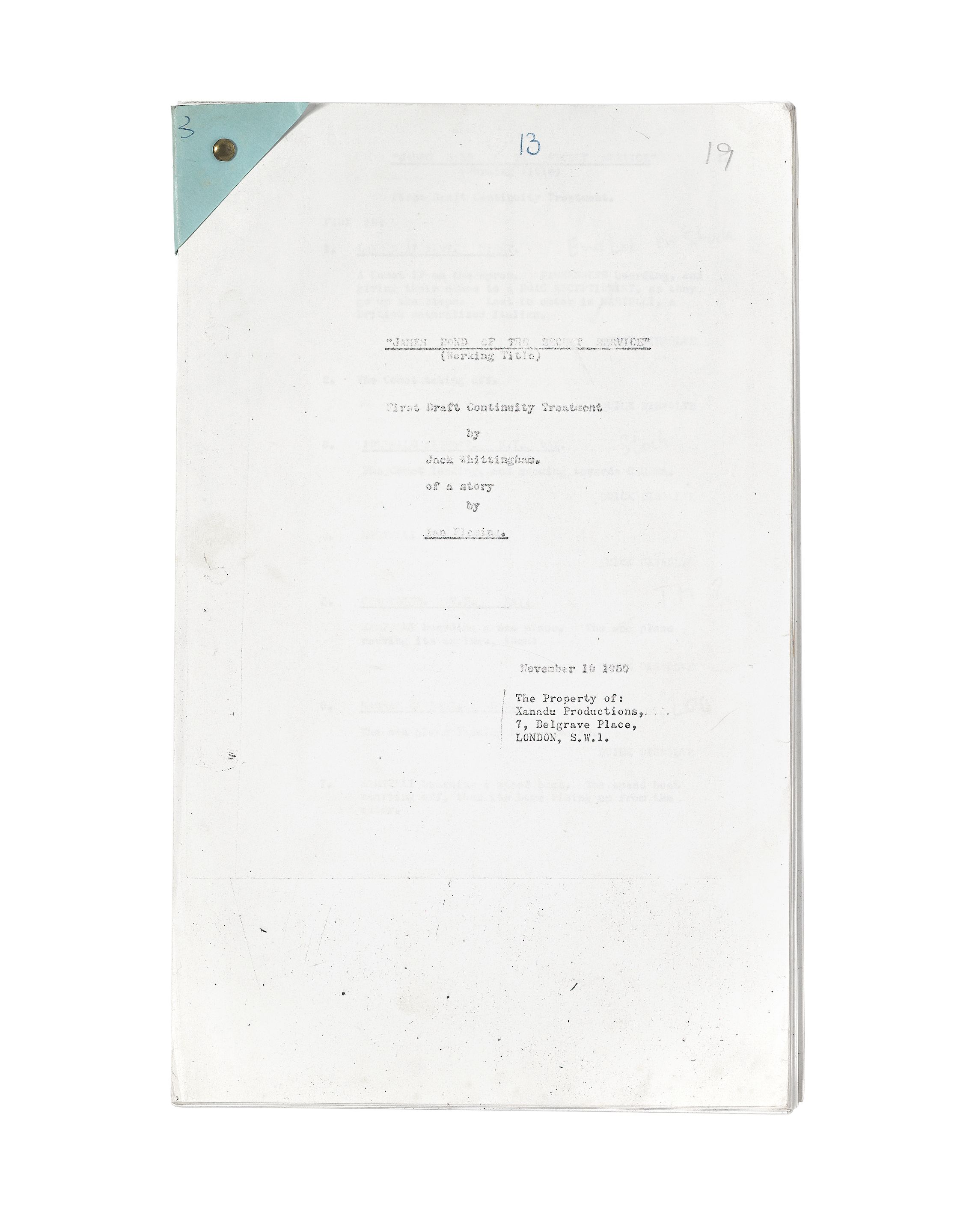 Thunderball / Jack Whittingham: A final edition bound script for the ...