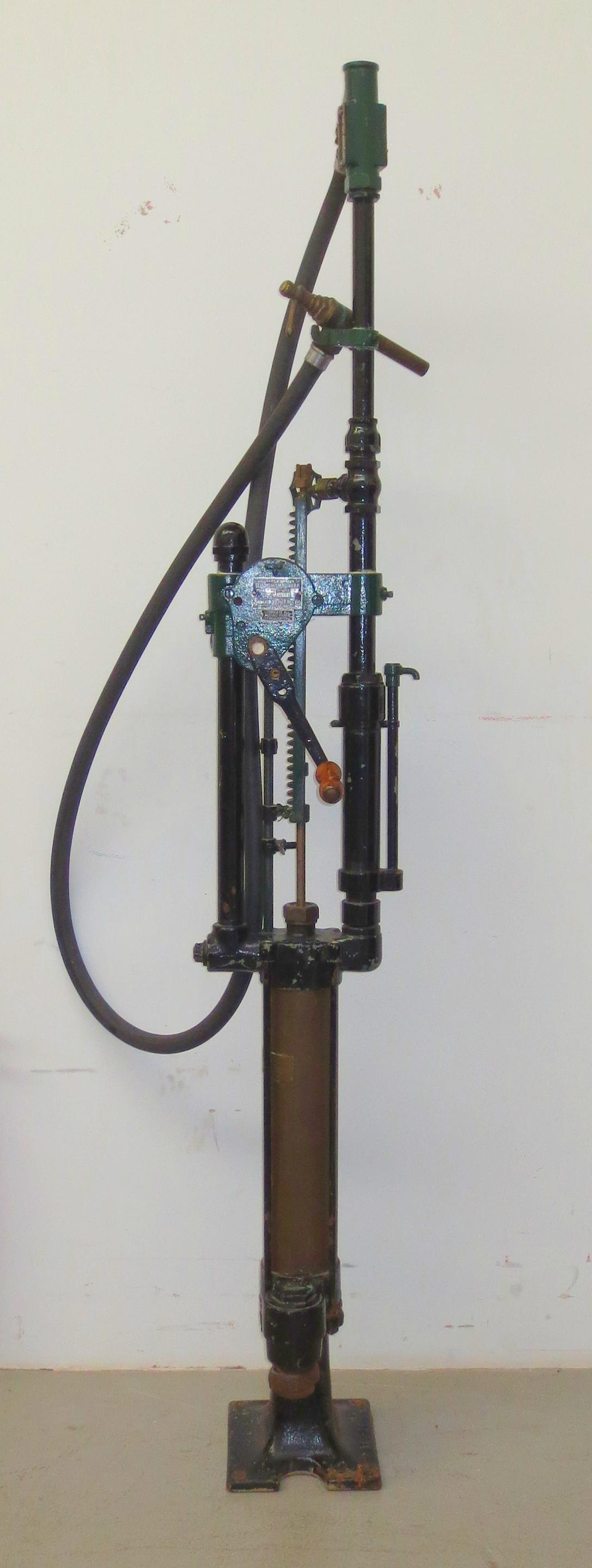 Bonhams Cars : A Gilbert & Barker self-measuring hand-cranked petrol pump,