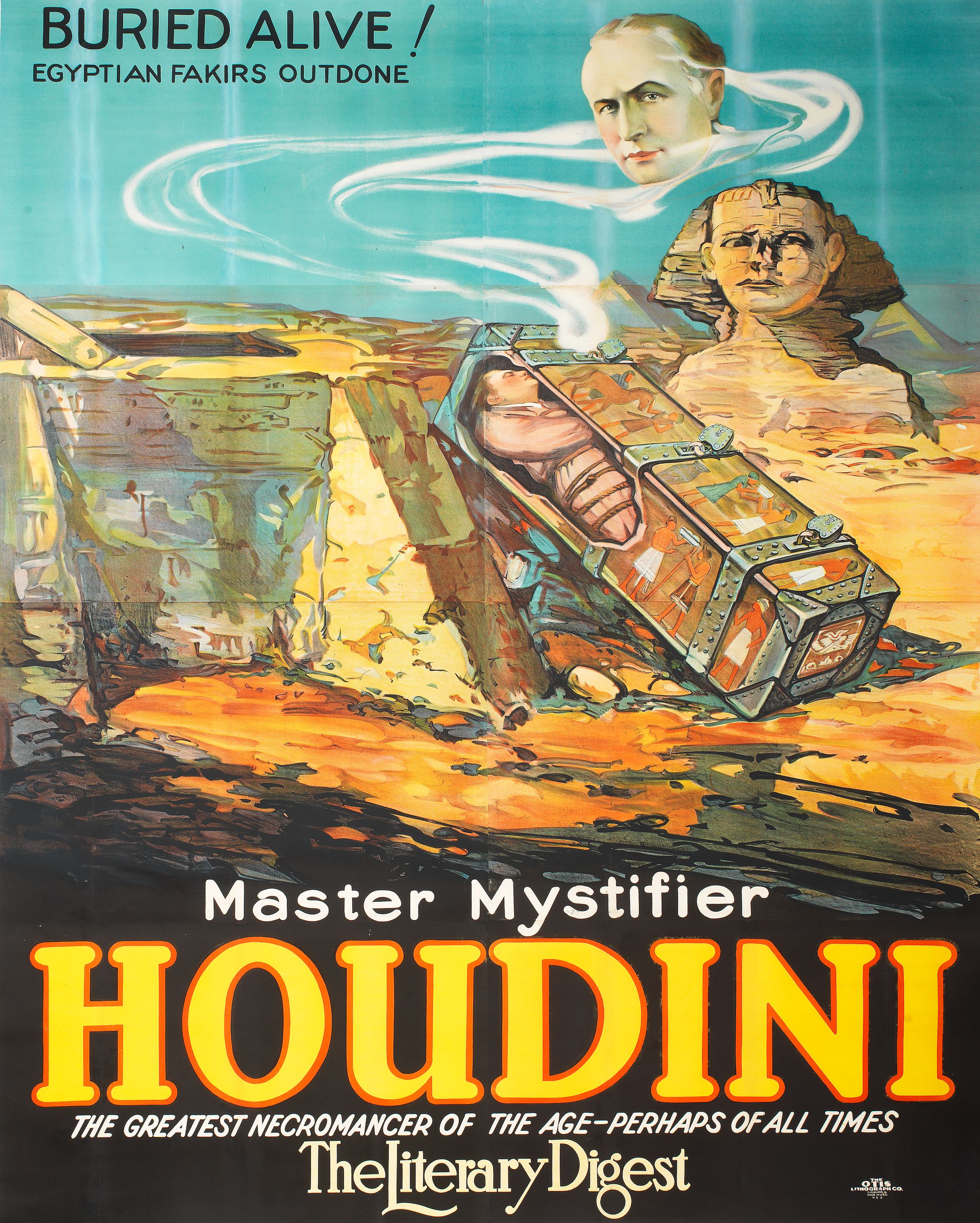 Bonhams : Harry Houdini A promotional poster Buried Alive Master ...