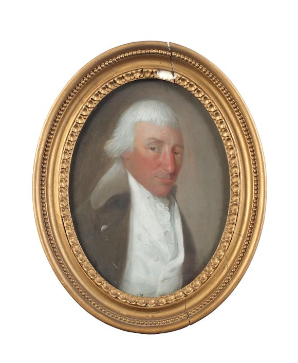 Bonhams : English School, Late 18th Century A Gentleman, wearing light ...