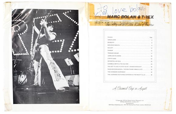 Bonhams : Marc Bolan: A collection of sheet music books and other ...