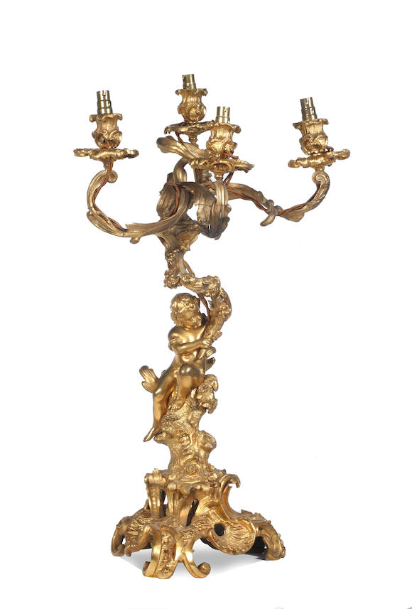 Bonhams A 19th Century French Gilt Brass Candelabrum