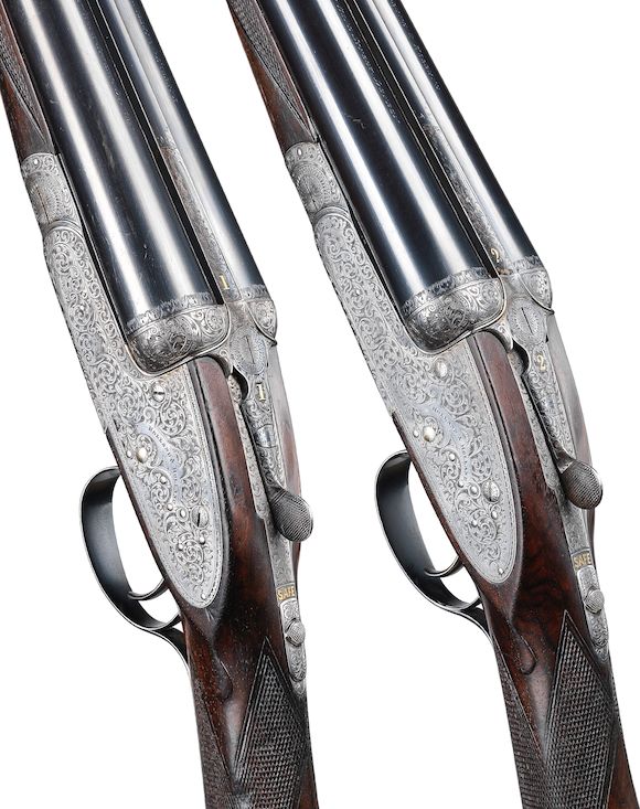 Bonhams : A pair of 12-bore 'Royal' single-trigger sidelock ejector ...