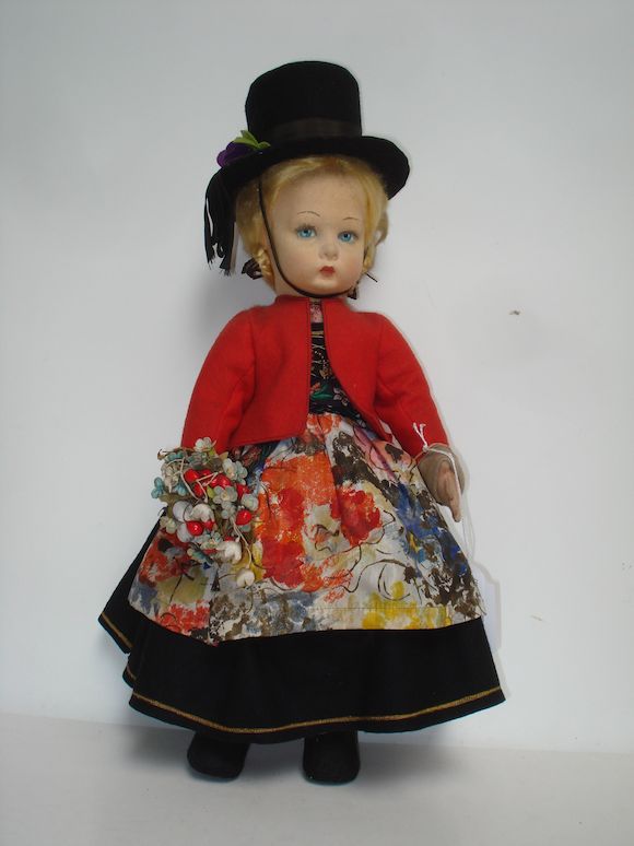 Bonhams : Lenci cloth doll in Cortina D'Ampezzo regional costume