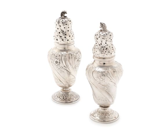 Bonhams : A matched pair of silver casters one by William Watson ...