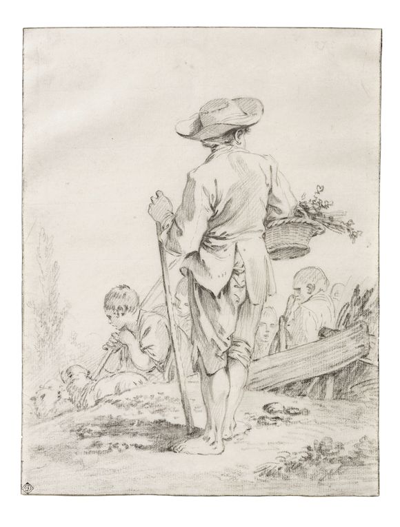 Bonhams : François Boucher (Paris 1703-1770) A peasant boy and shepherds