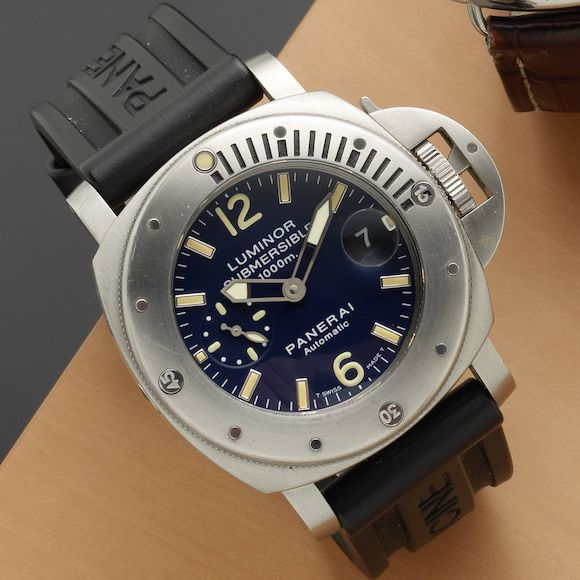 Bonhams : Panerai. A stainless steel automatic calendar wristwatch ...