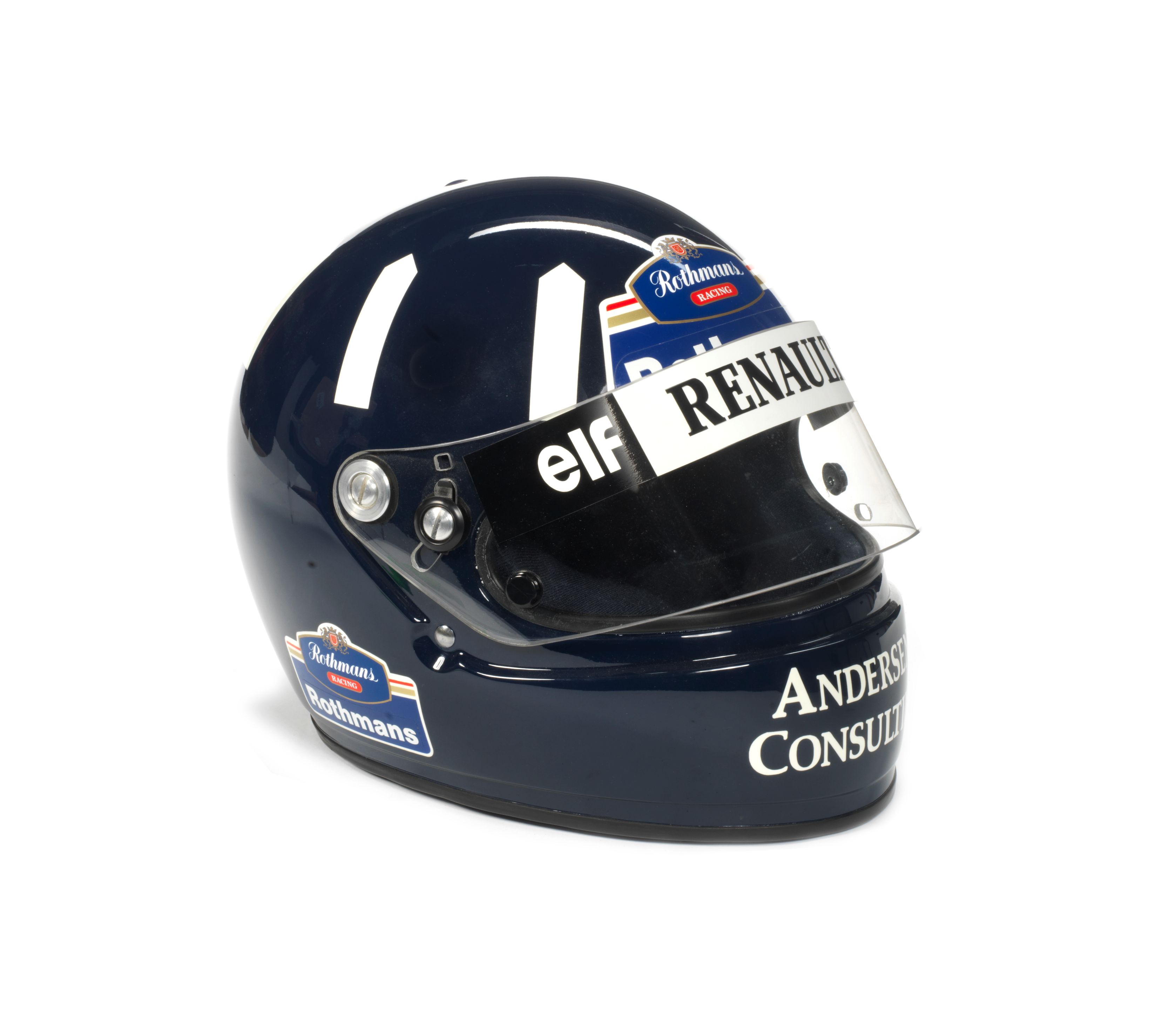 Bonhams Cars : A Damon Hill 1996 Williams-Renault replica helmet, by Arai,