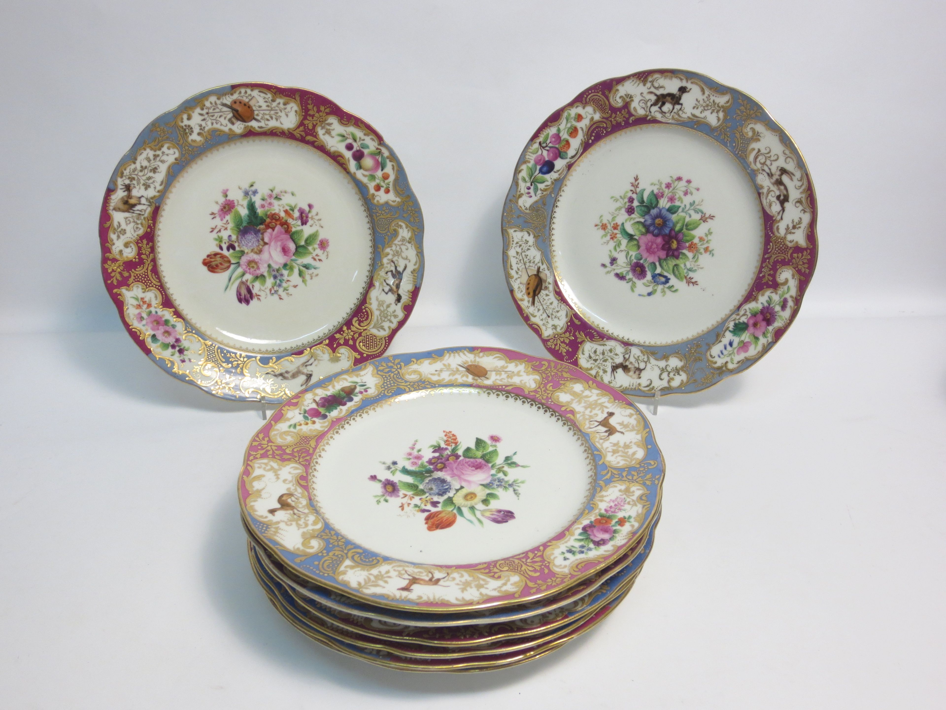 Bonhams : A set of eight dessert plates Probably Russian, circa 1900