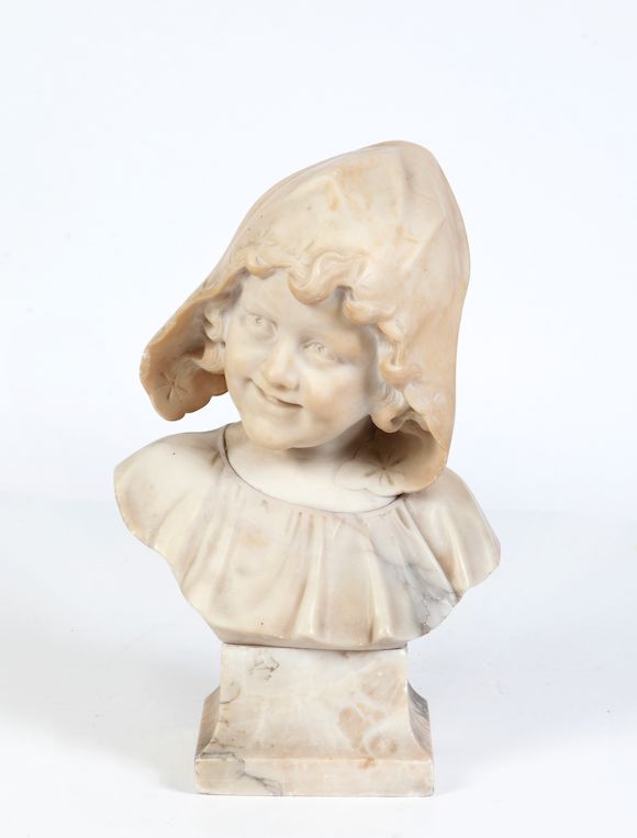 Bonhams : A marble bust of a Dutch girlLate 19th Century