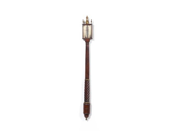 Bonhams : A rare early 18th century walnut stick barometer in the ...