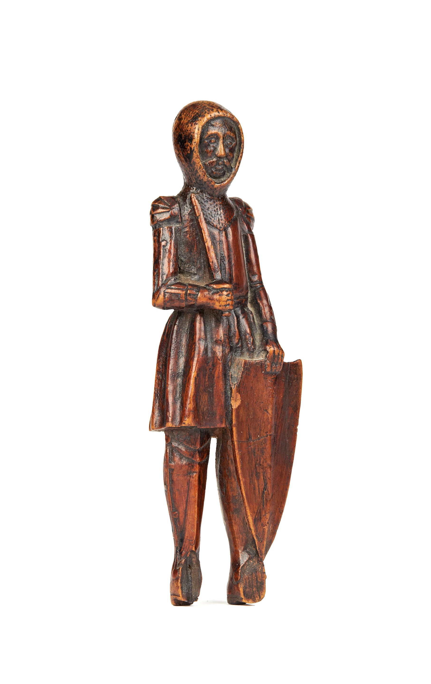 Bonhams : A small carved beech figure of a 14th century knight ...