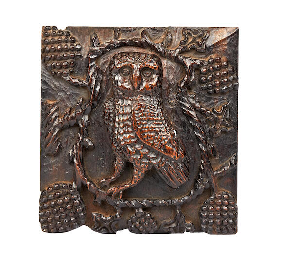 Bonhams : A fine late 15th/early 16th century carved oak roof boss, probably South-West England