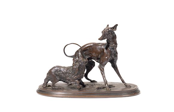 Bonhams : Pierre-Jules Mêne (French, 1810-1879): A bronze figural group ...