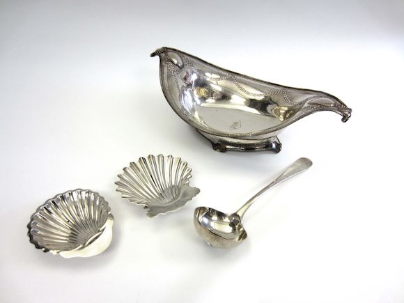 Bonhams : A George II silver shell butter dish by Samuel Herbert & Co ...