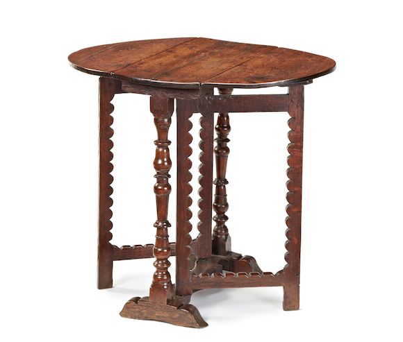 Bonhams : A William & Mary oak gateleg occasional table, circa 1690
