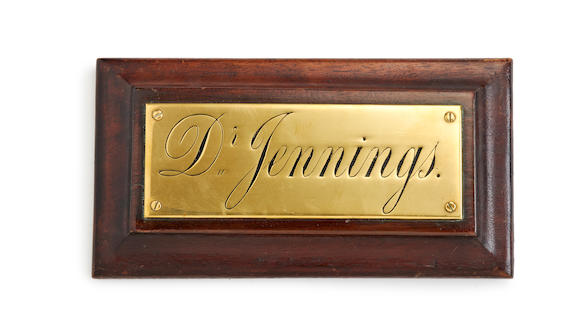 Bonhams An Early 20th Century Mahogany And Engraved Brass Door Plaque