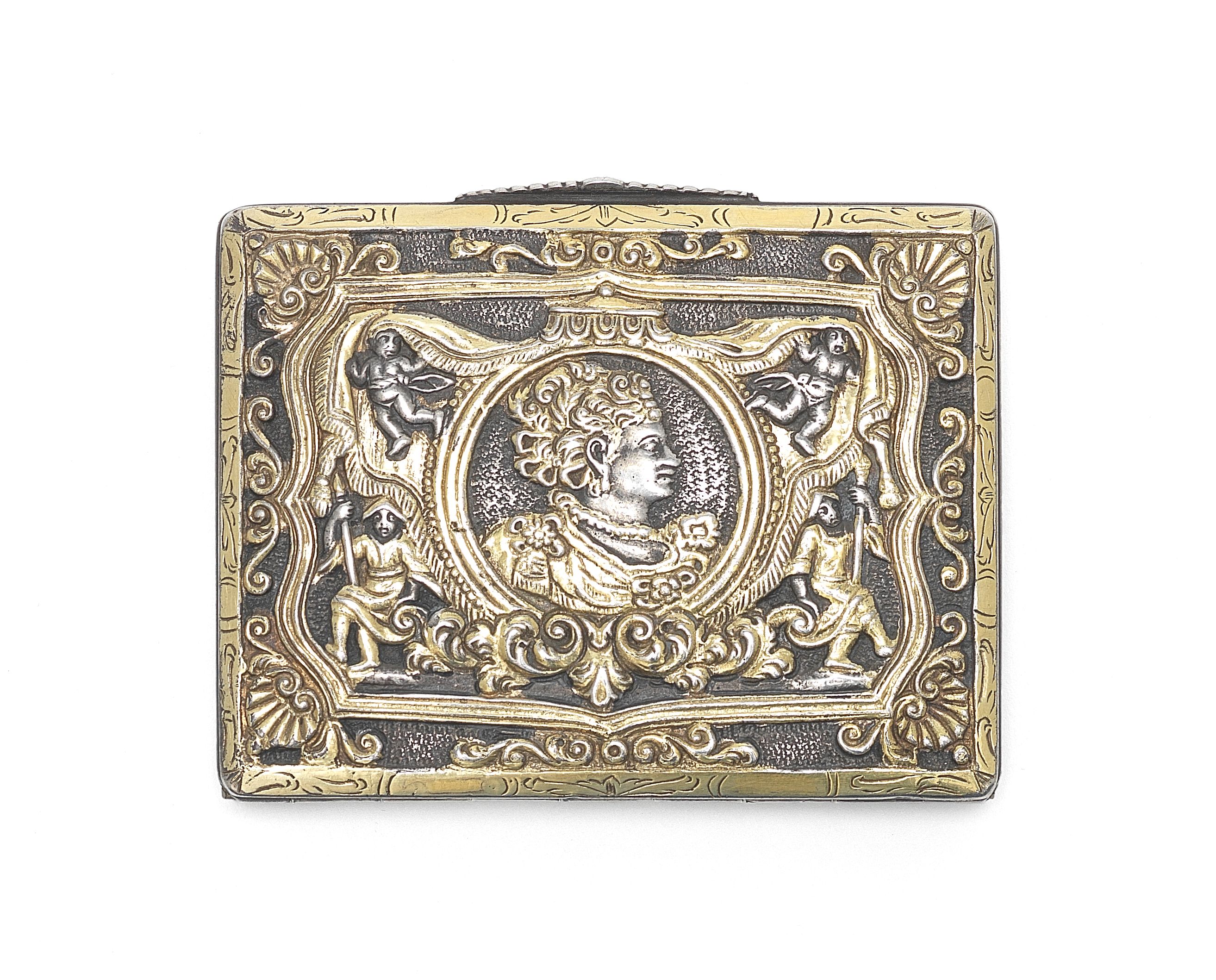 Bonhams : A mid 18th century Spanish damascene and parcel-gilt snuff ...