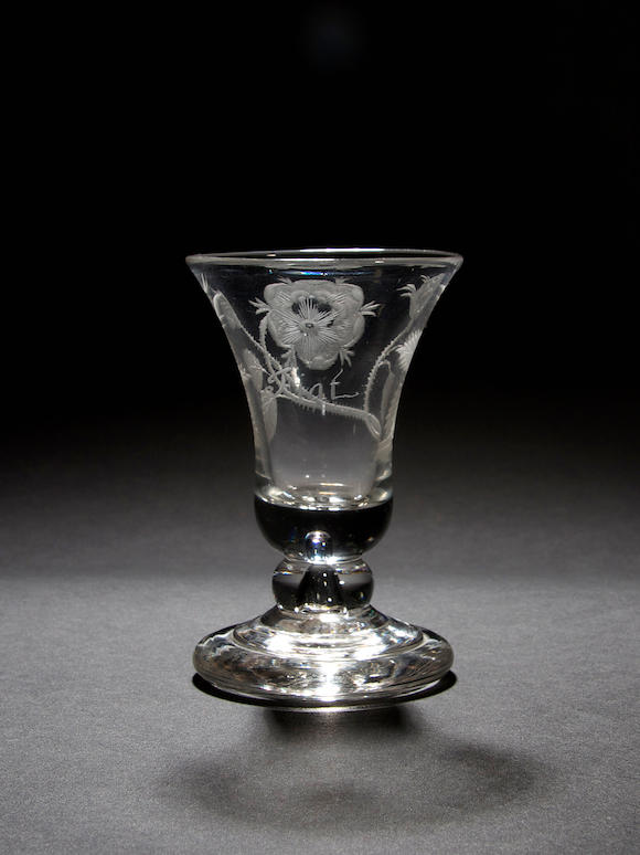 Bonhams An Engraved Jacobite Dram Glass Circa 1750