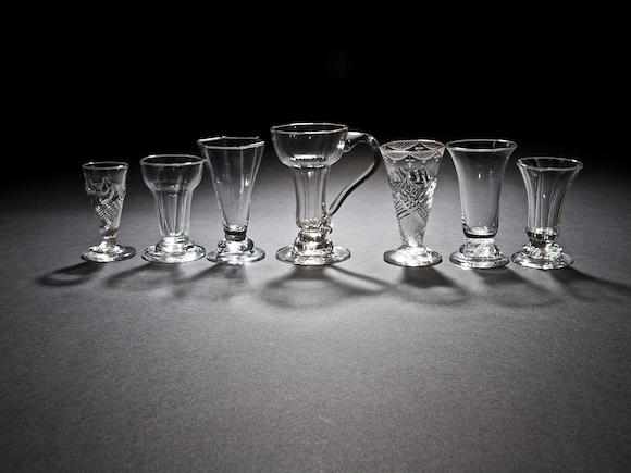 Bonhams Seven Various Jelly Glasses Circa 1730 1750