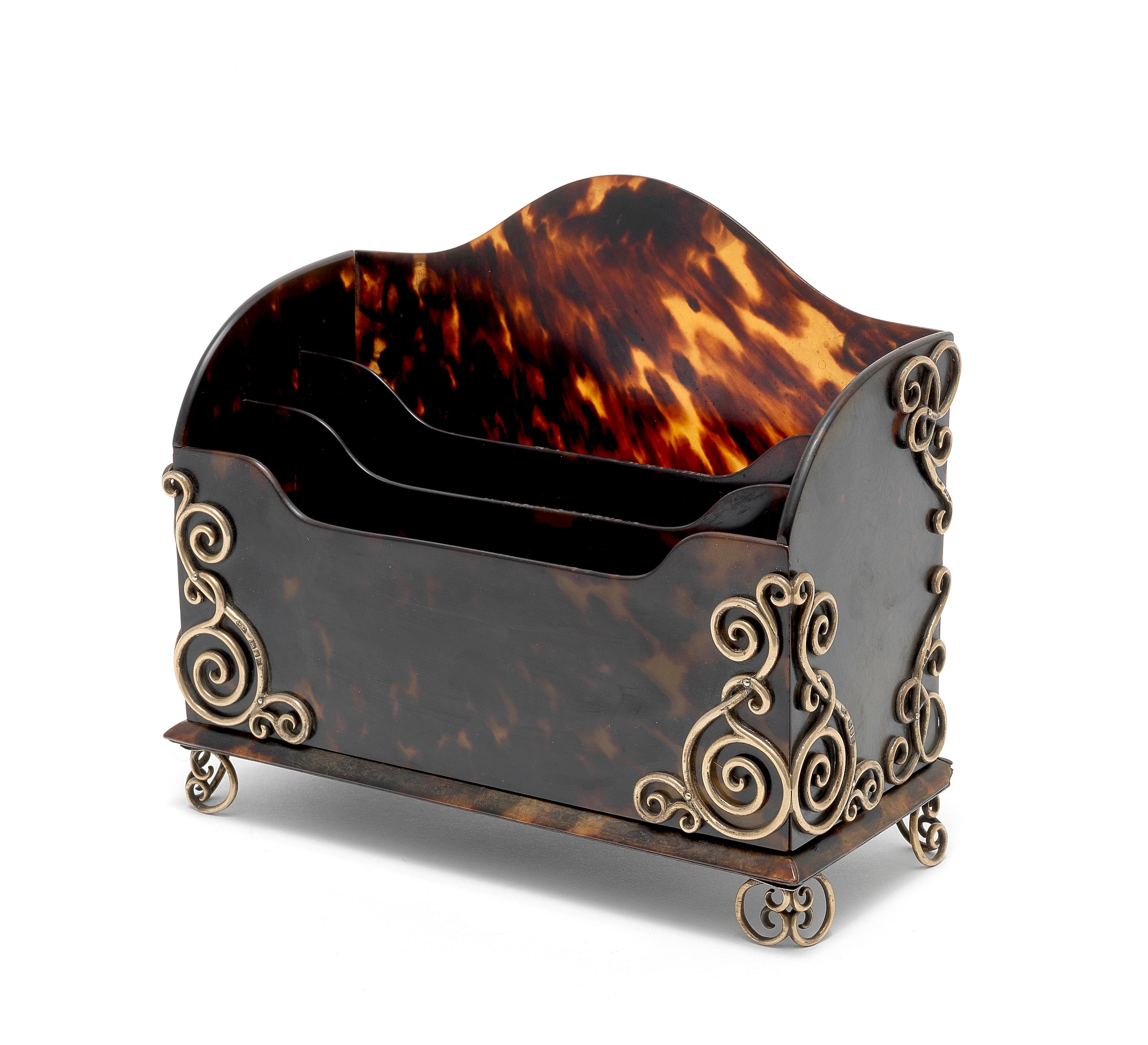Bonhams : A Victorian silver-gilt mounted tortoiseshell letter rack ...