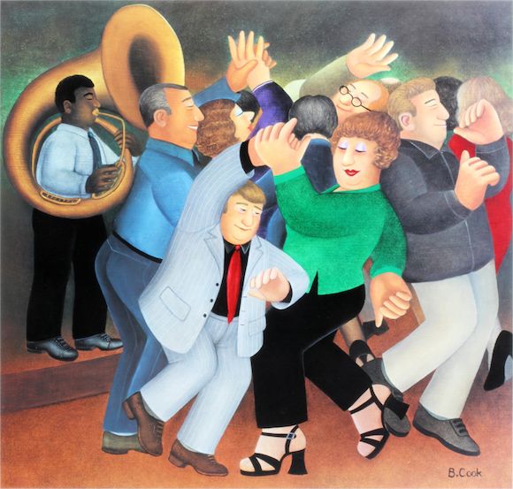 Bonhams : Beryl Cook (British, 1926-2008) Dancing to the Trombonist ...