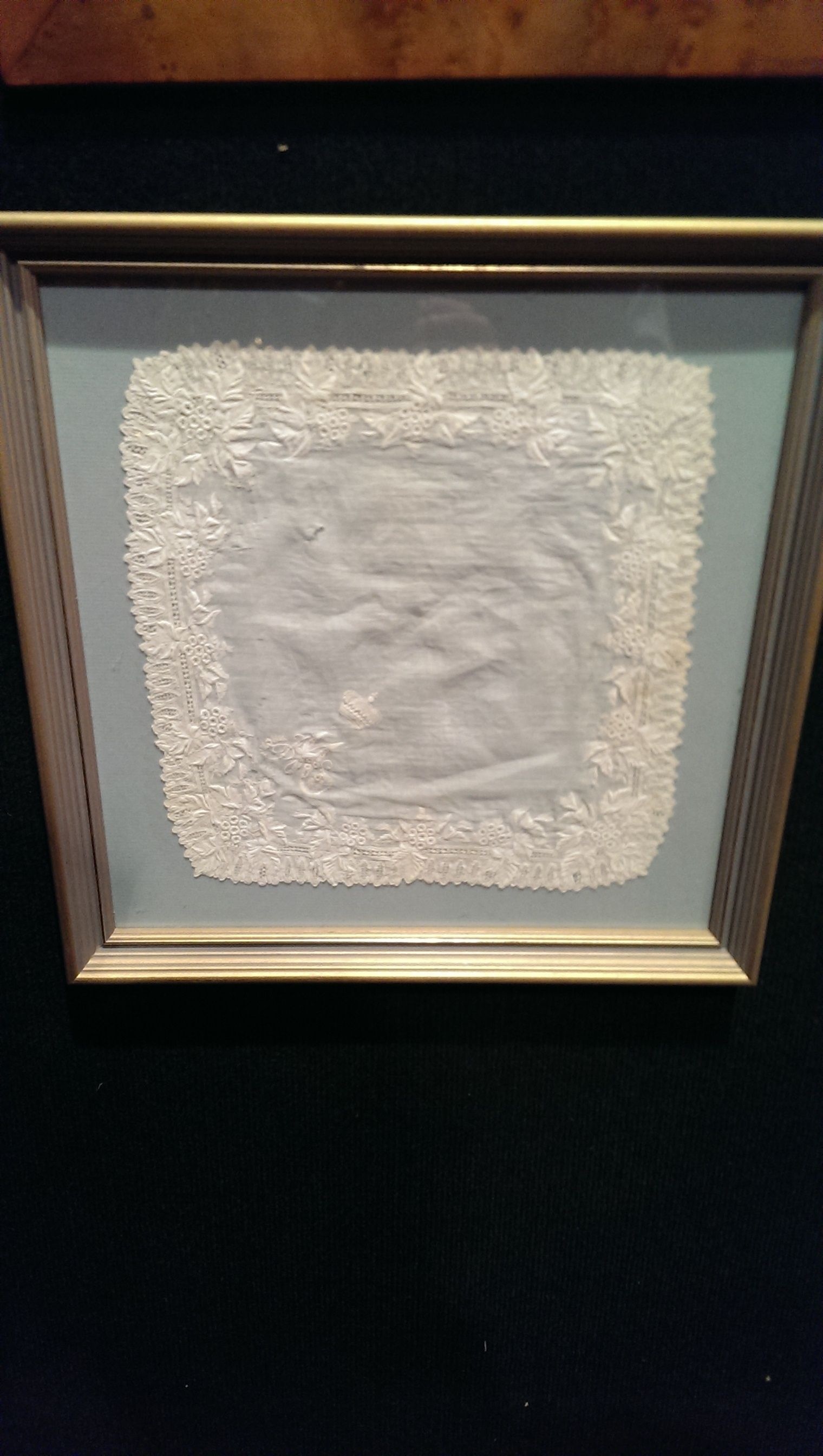 Bonhams : A lace handkechief; objet d'amour. with a crowned 'M' monogram