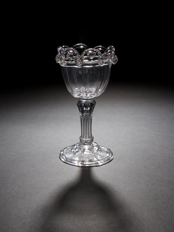Bonhams A Moulded Stem Sweetmeat Glass With Hooped Rim Circa 1740