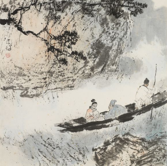 Bonhams : Yang Shanshen (1913-2004) Crossing the River