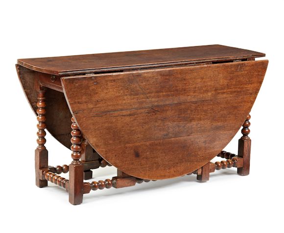 Bonhams : A William & Mary notably large oak gateleg dining table ...