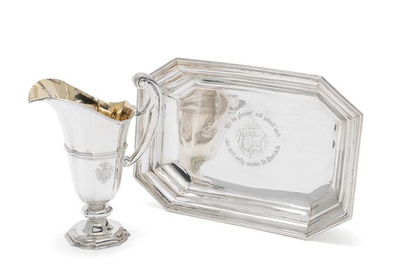Bonhams : An 18th century German (Lower Saxony) silver baptismal ewer ...