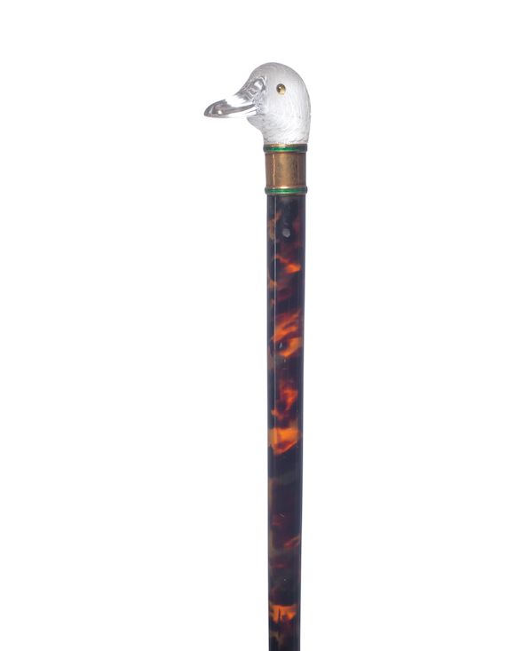 Bonhams : An 18 carat gold-mounted enamel tortoiseshell and rock ...